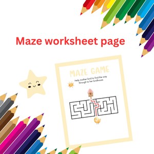 Printable Kids Maze Activity Worksheets| Maze for Kids| Maze Coloring ...