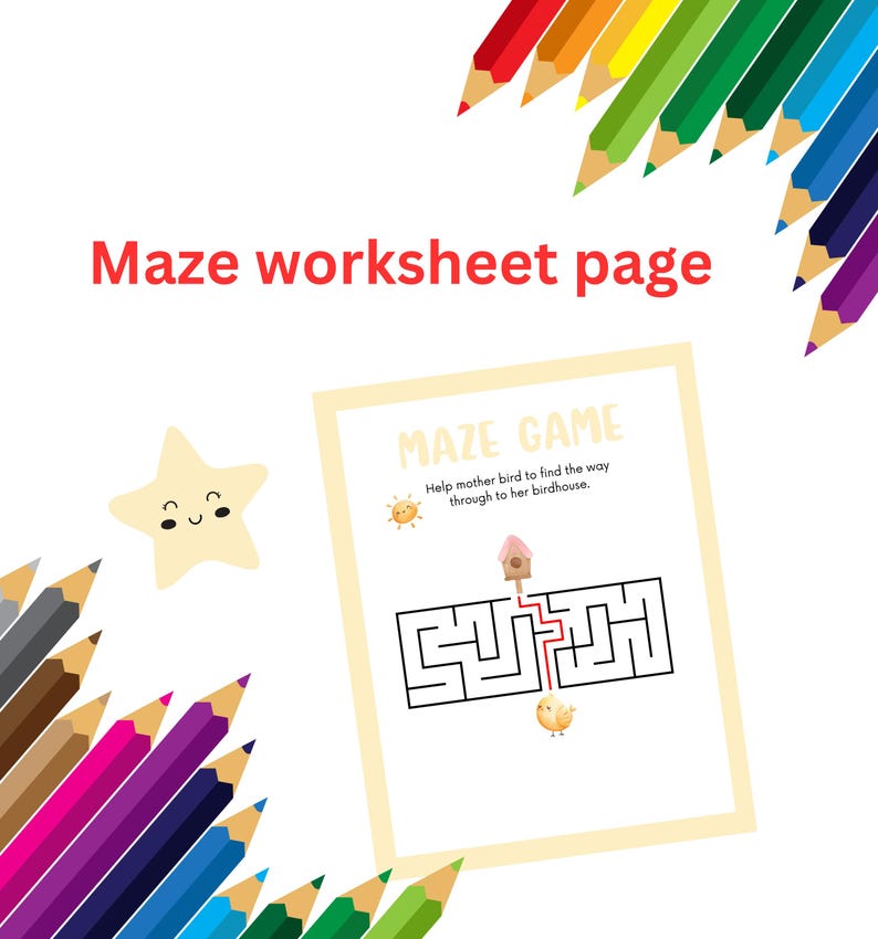 Printable Kids Maze Activity Worksheets| Maze for Kids| Maze Coloring ...