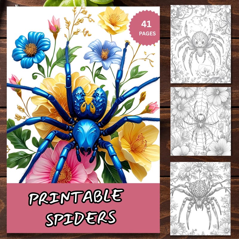 Spider Coloring Book - Etsy UK
