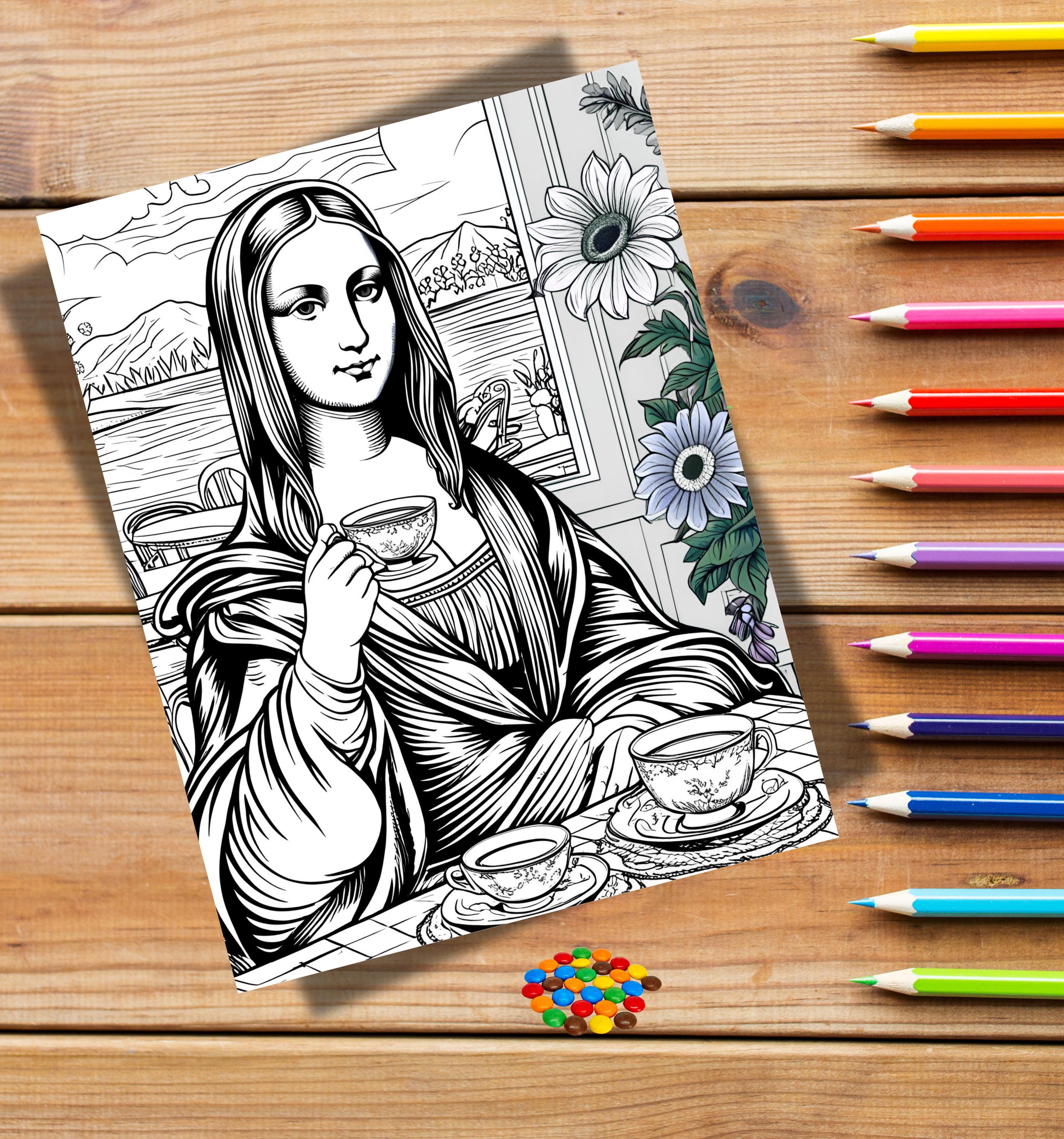 15 Mona Lisa Colouring Pages, Digital, Printable, Colouring for Kids ...