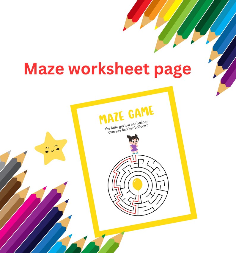 Printable Kids Maze Activity Worksheets| Maze for Kids| Maze Coloring ...