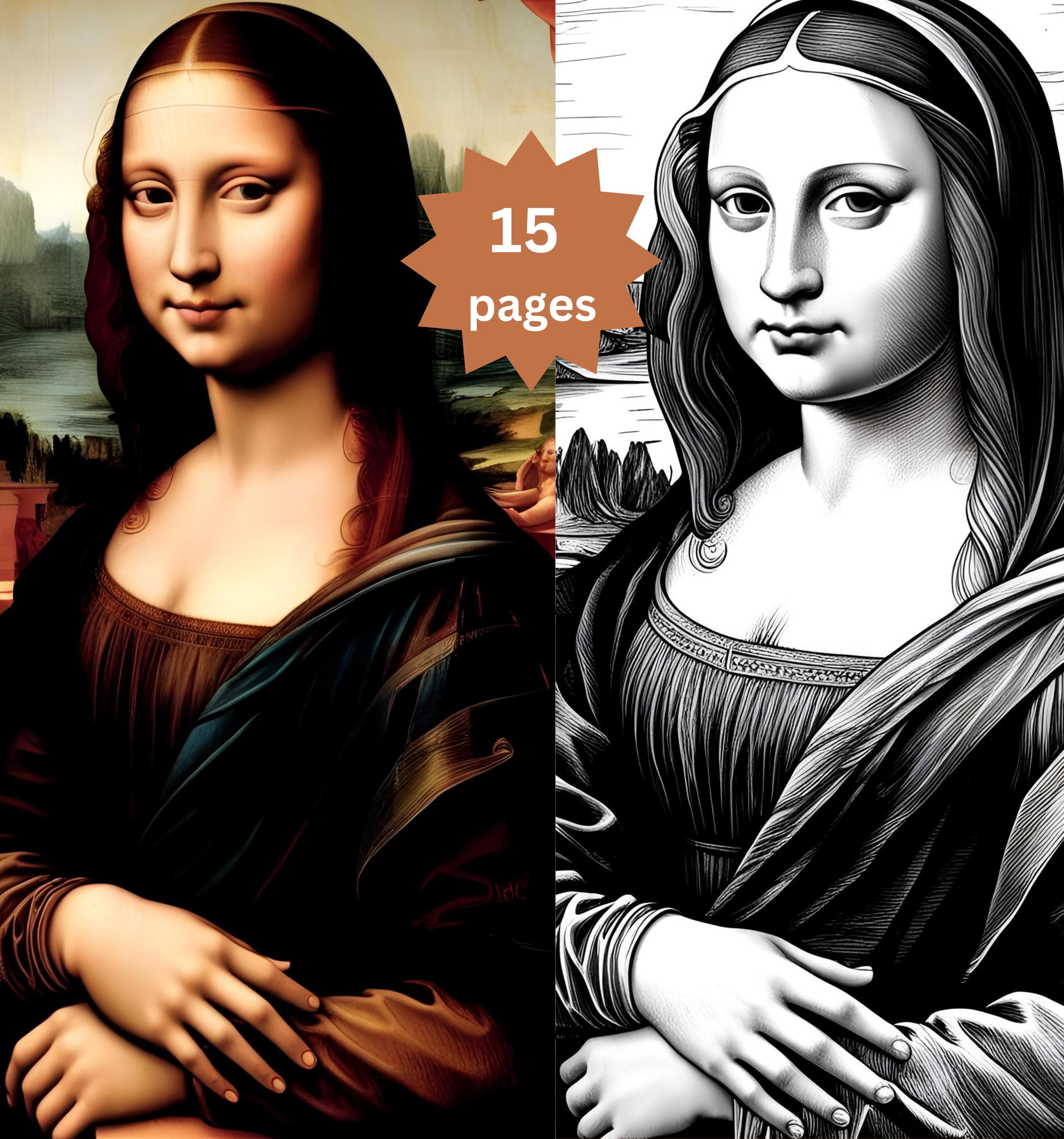 15 Mona Lisa Colouring Pages, Digital, Printable, Colouring for Kids ...