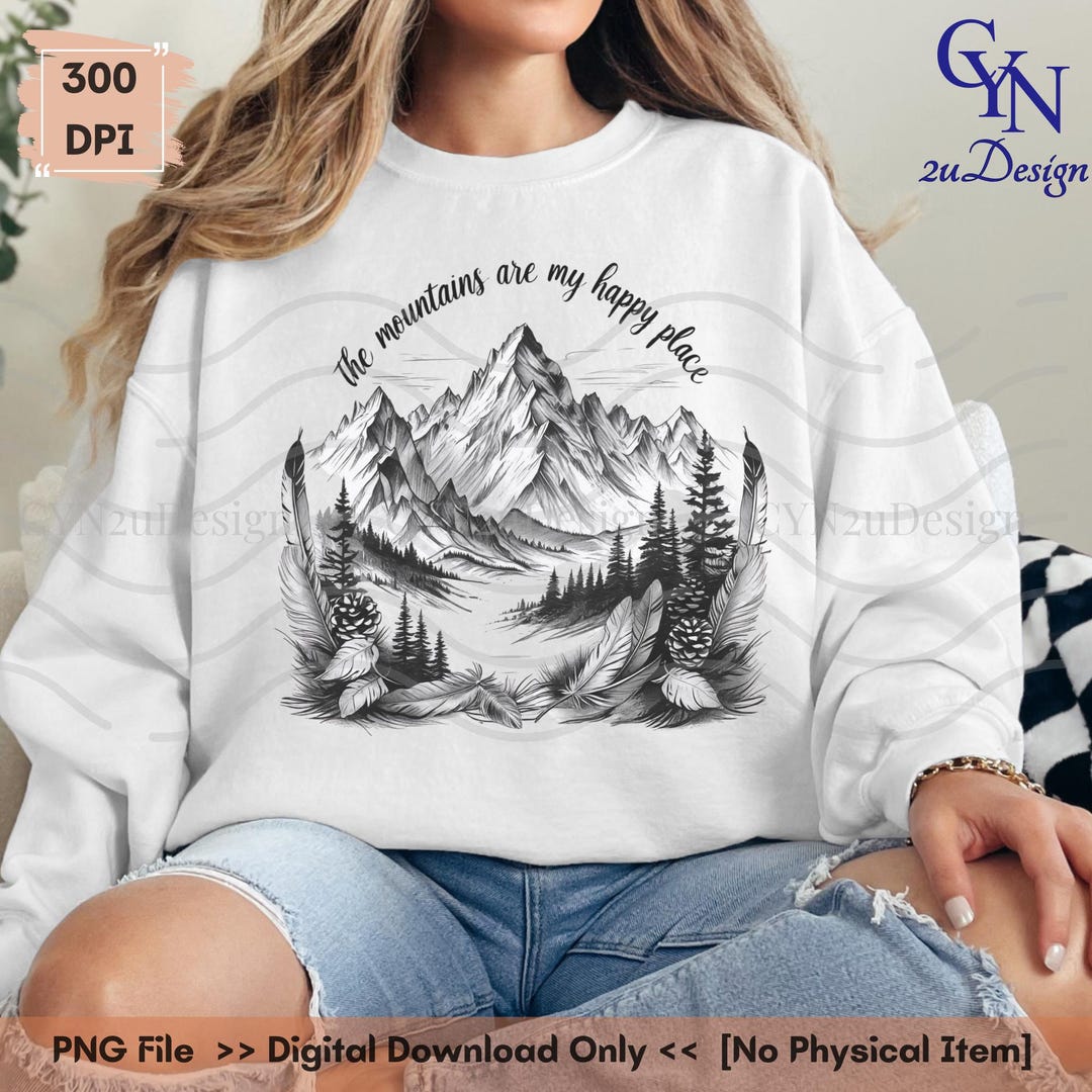 Mountain Scene PNG: Rustic Nature Adventure Digital Download - Etsy