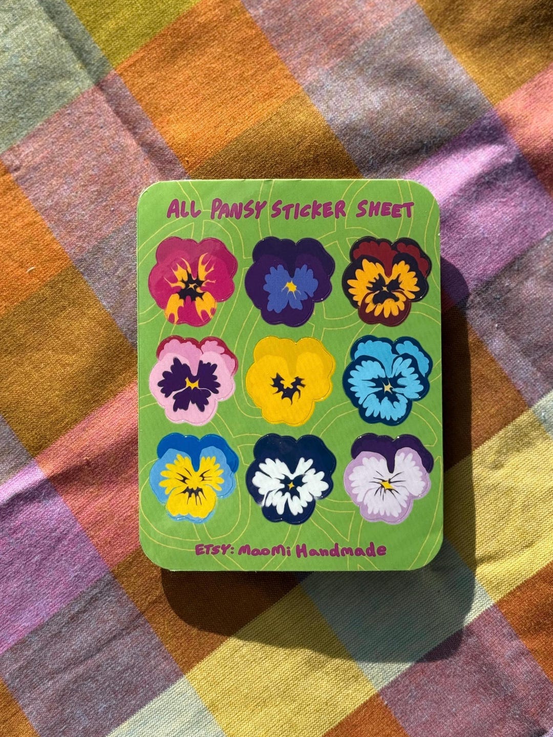 Waterproof Flower Pansy Varieties Sticker Sheet | Handmade Stationery ...