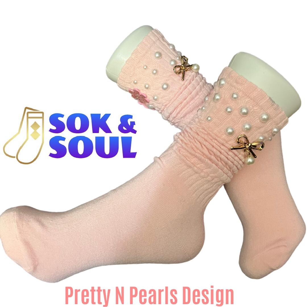 Pretty N Pearls Embellished Socks - Etsy