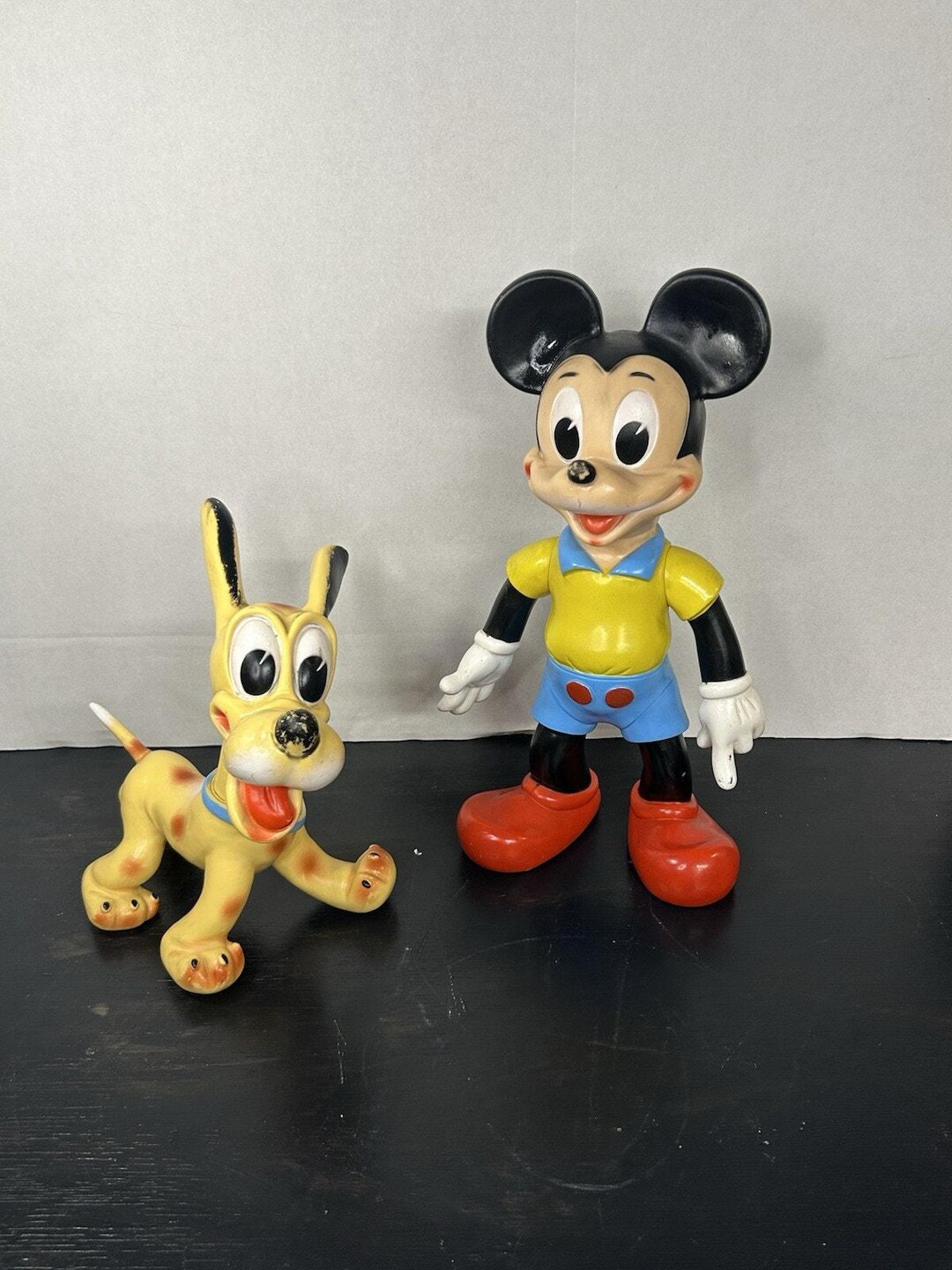 Vintage 1962 Walt Disney Mickey Mouse and Pluto Vinyl Squeaky Rubber Doll Ledra Italy. Very Rare ...