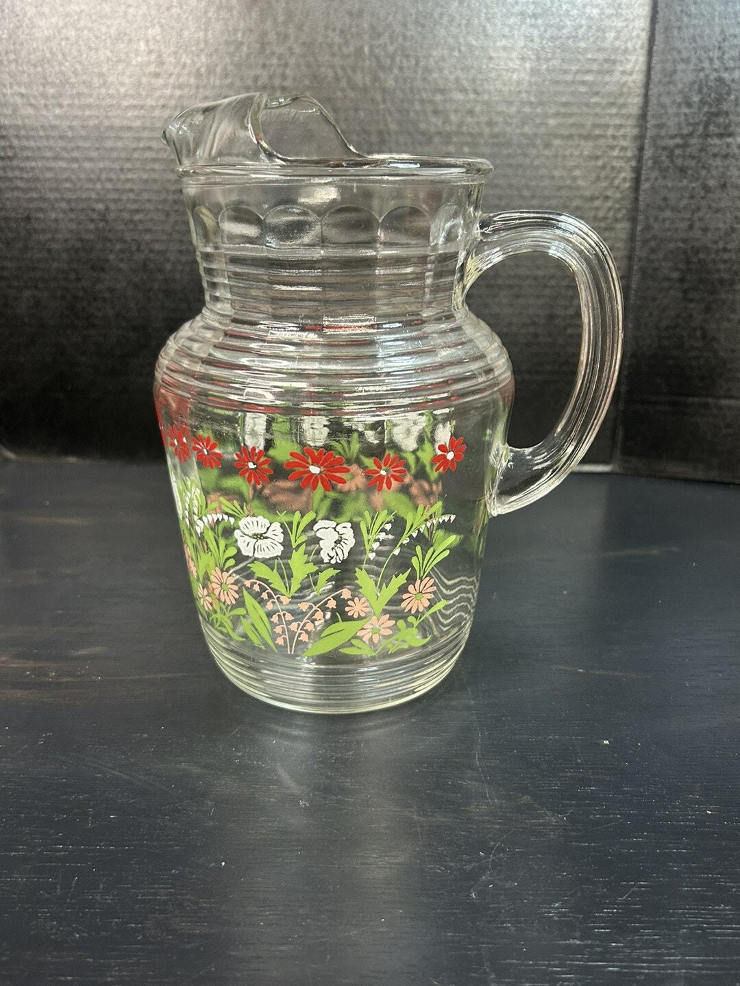 Incredible Vintage MCM Hazel Atlas Cornflower Pitcher Ice Lip 1950s ...