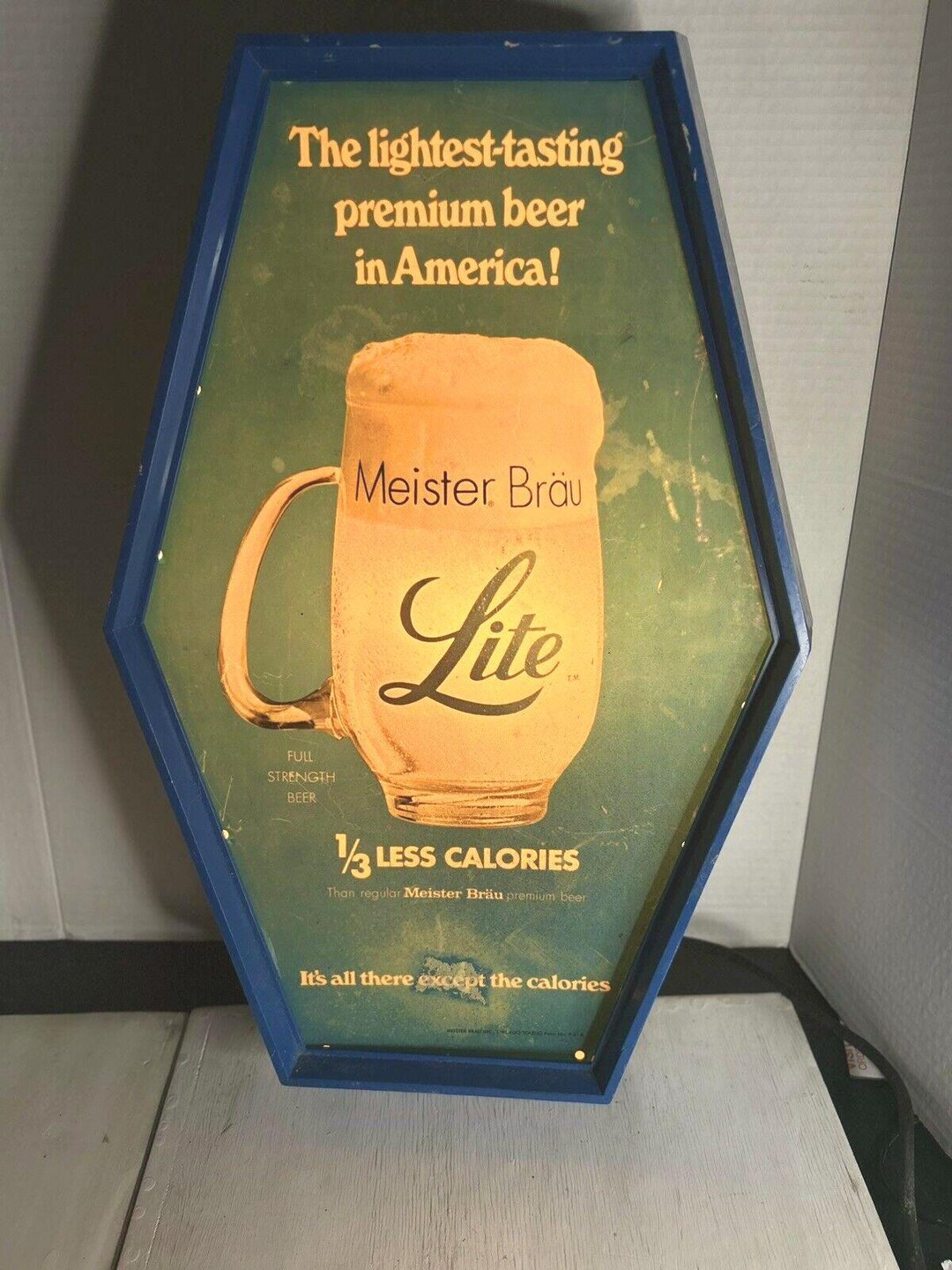 Awesome Vintage MEISTER BRAU Lite Light up Beer Sign . Bar Decor . 6 ...