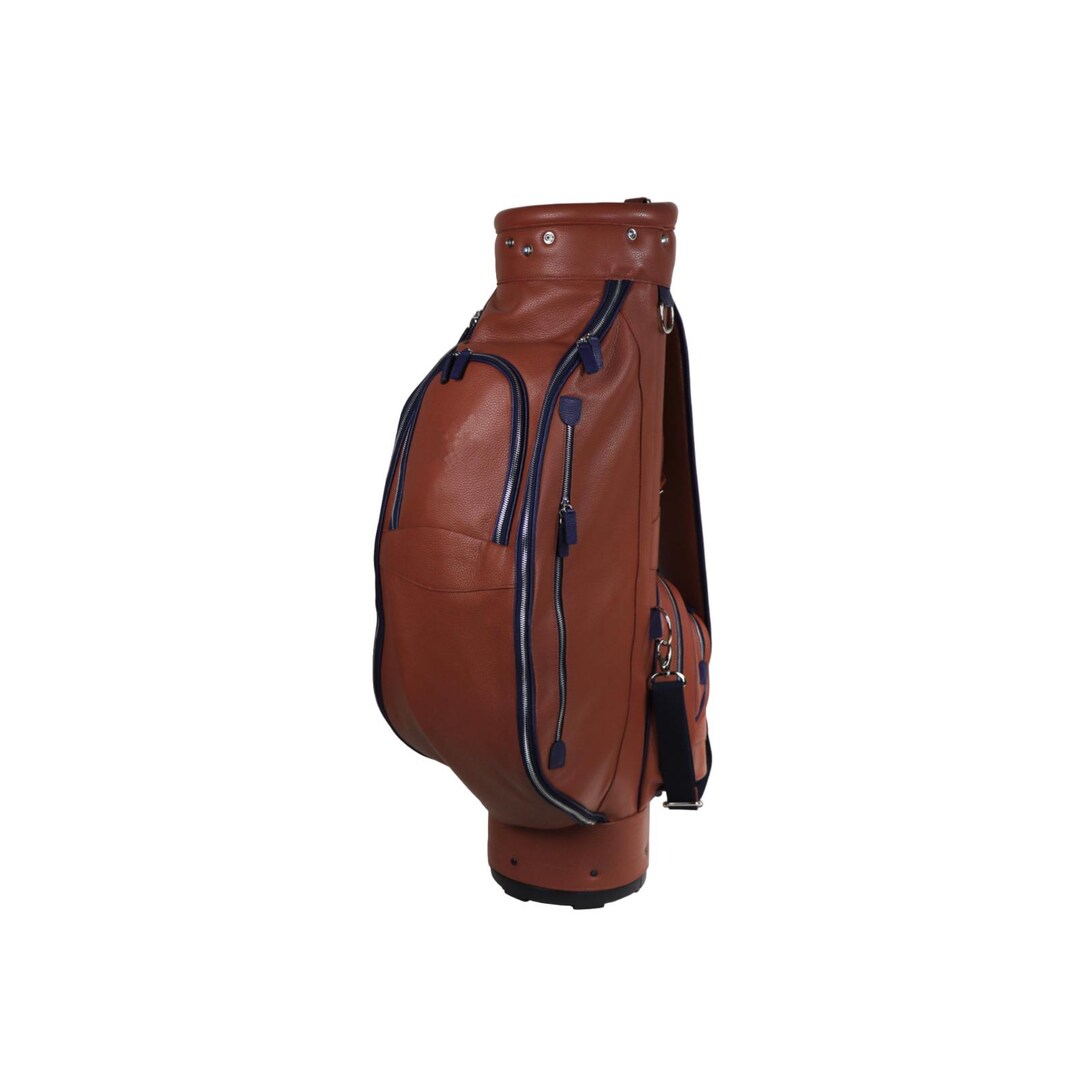 Leather Golf Clubs Cart Bag With Shoulder Strap Soft Pebble-grain ...