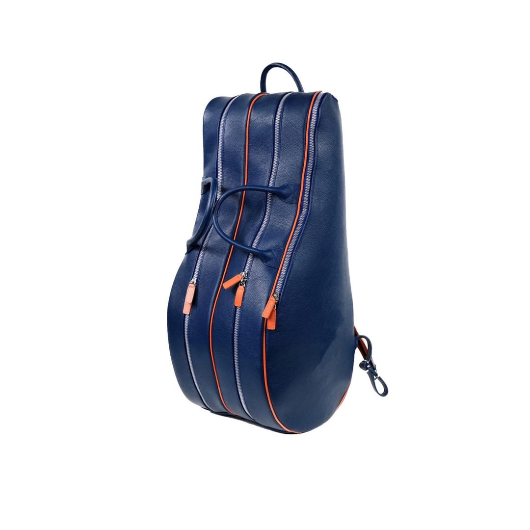 Leather Tennis Backpack 4 Rackets Soft Pebble-grain Waterproof Leather ...