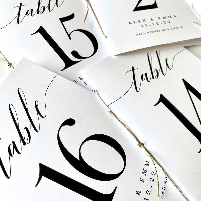5X7 Elegant Personalized Table Card Message Booklets - Newlyweds Advice ...