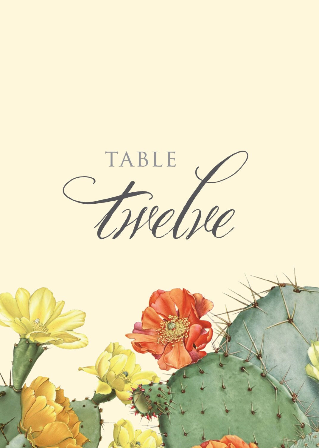 Cactus and Flower Southwestern Desert Inspired Table Numbers | Etsy