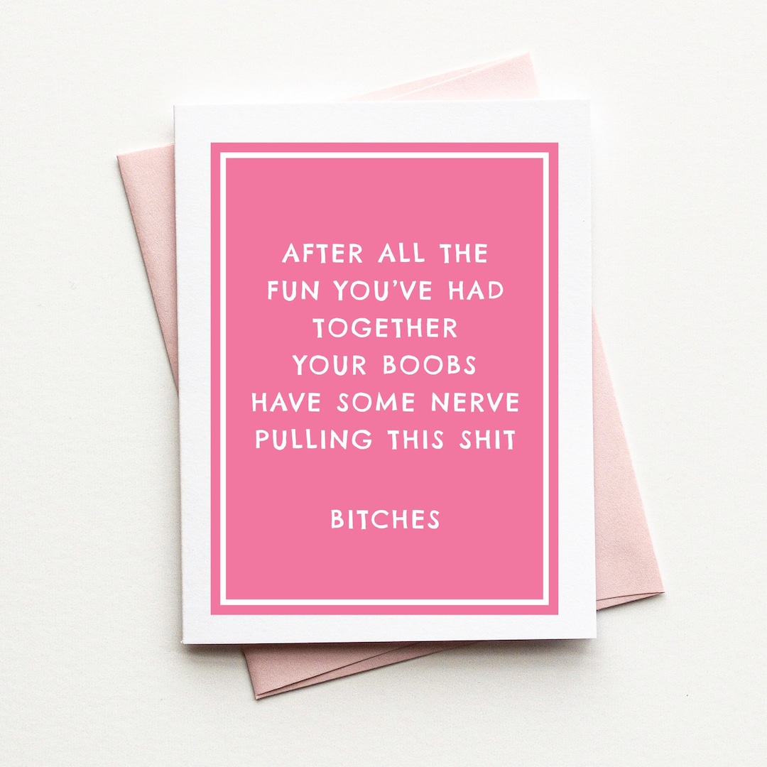 Funny Breast Cancer Encouragement Card - Breast Cancer Support Card ...