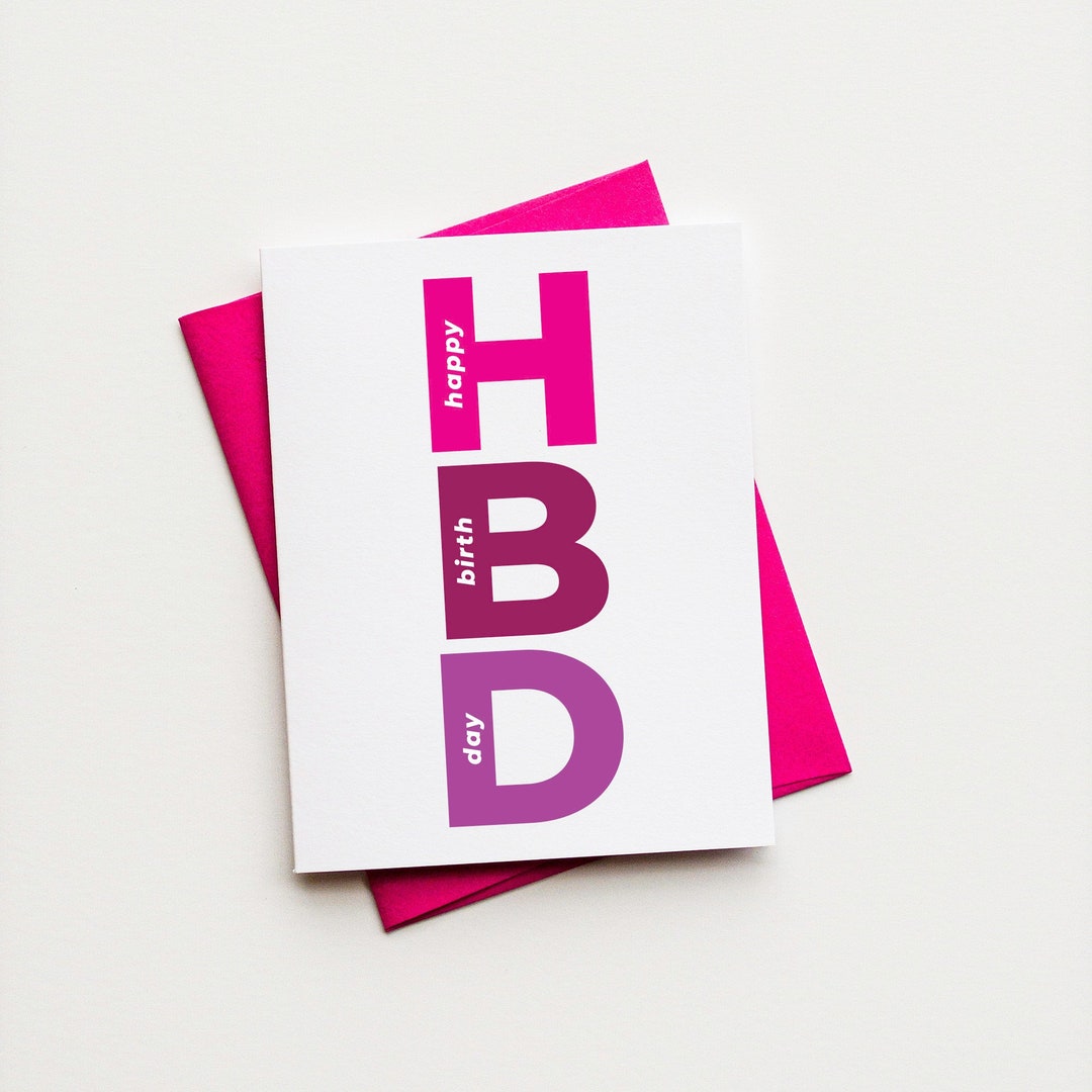Bright Cheerful Modern Birthday Card - Happy Birthday Card - HBD Card ...