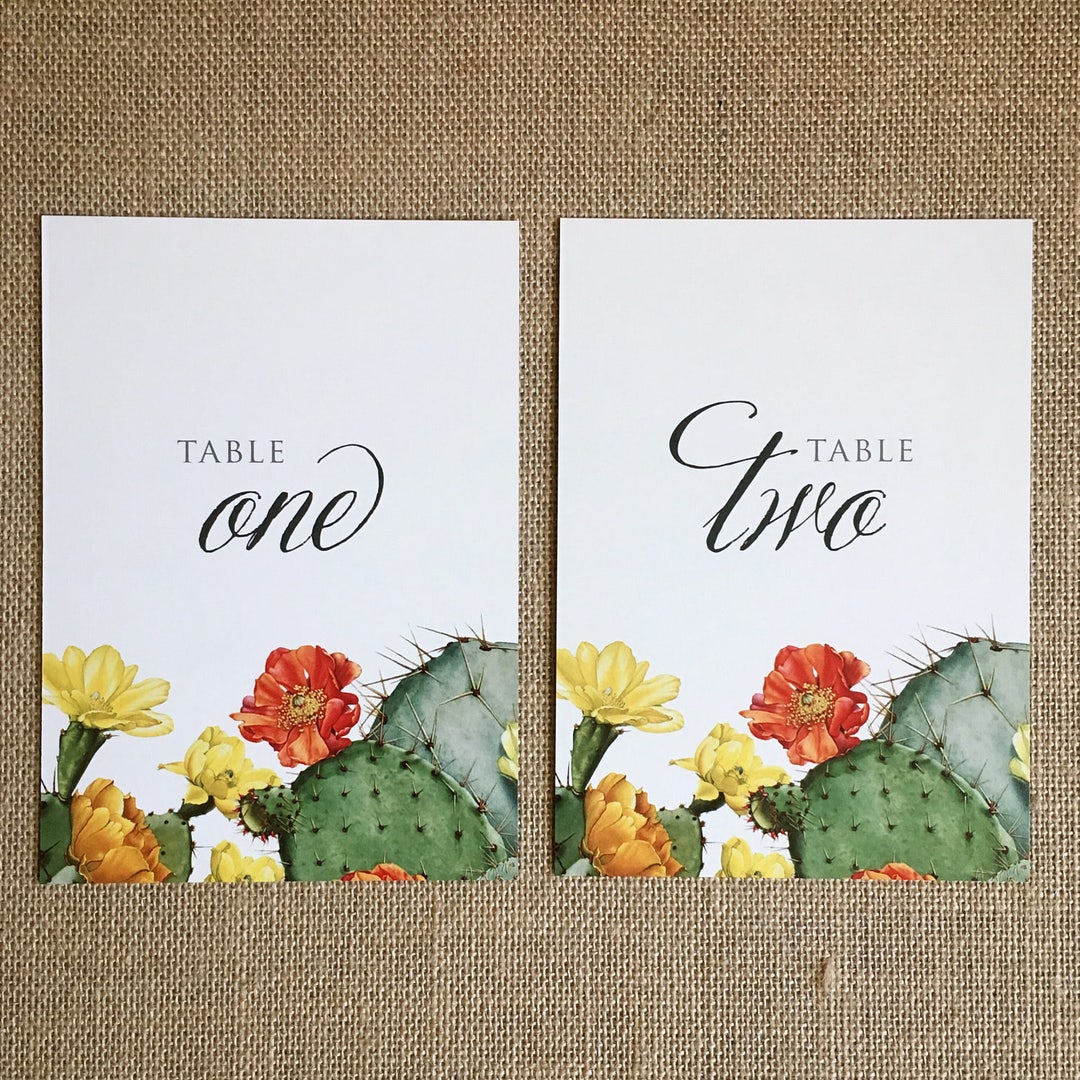 Cactus and Flower Southwestern Desert Inspired Table Numbers - Etsy