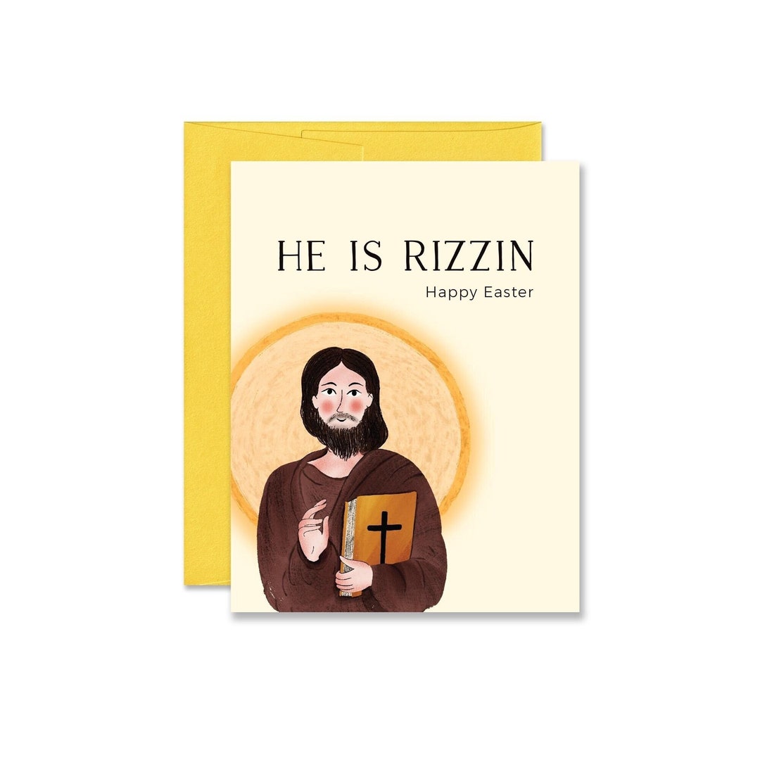 He is Rizzin Easter Card - Funny Easter Card With Trendy Slang for ...