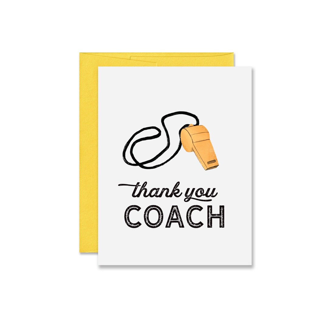 Coach Thank You Card Coach Appreciation Card Basketball, Football ...