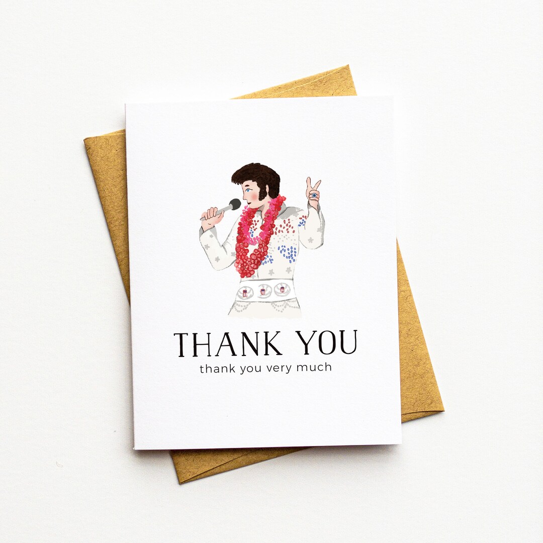 Thank You Very Much Card - Rock and Roll Thank You Card - Vegas Thank ...