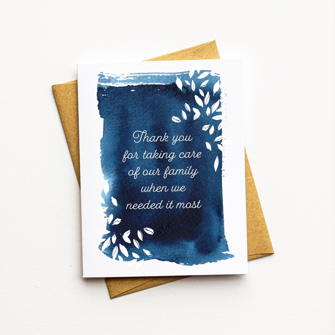 Thank You Card for Neighbors / Friends / Church After Times of Grief or ...