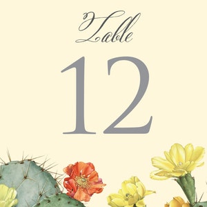 Cactus and Flower Southwestern Desert Inspired Table Numbers - Etsy