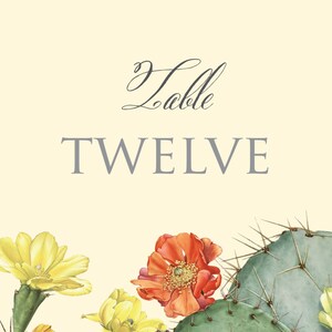 Cactus and Flower Southwestern Desert Inspired Table Numbers - Etsy