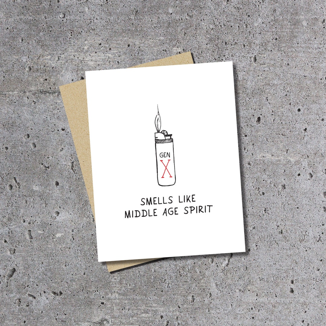 Funny Gen X Happy Birthday Card Nirvana Inspired Middle - Etsy