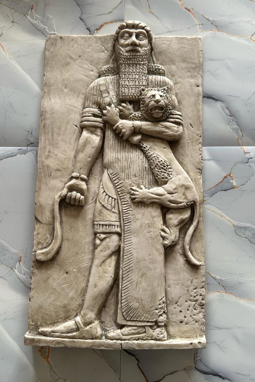 Handcrafted Gilgamesh Relief Sculpture: Mesopotamian Wall Art - Etsy