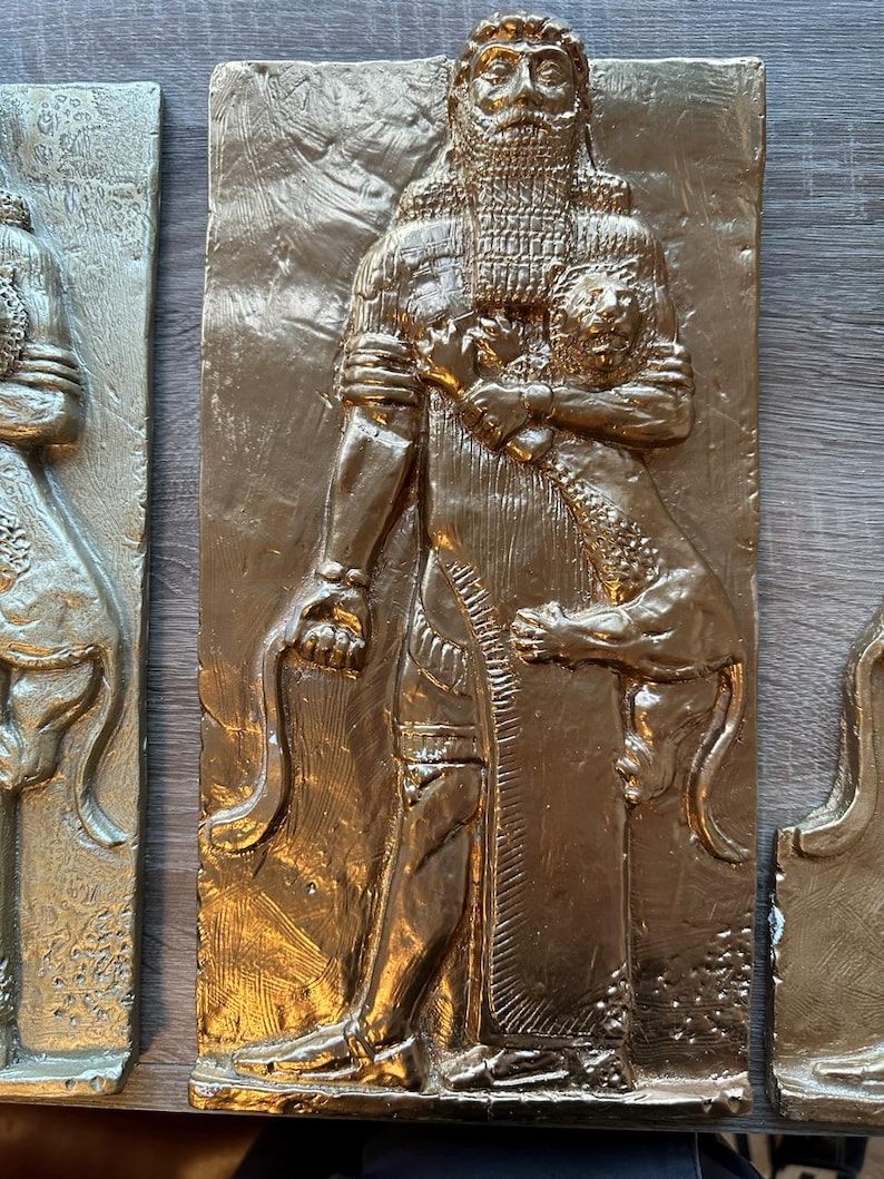 Handcrafted Gilgamesh Relief Sculpture: Mesopotamian Wall Art - Etsy