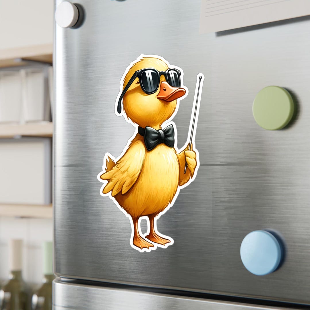 Conductor Duck / Professor Duck Kiss-cut Vinyl Decal / Cute Duck ...