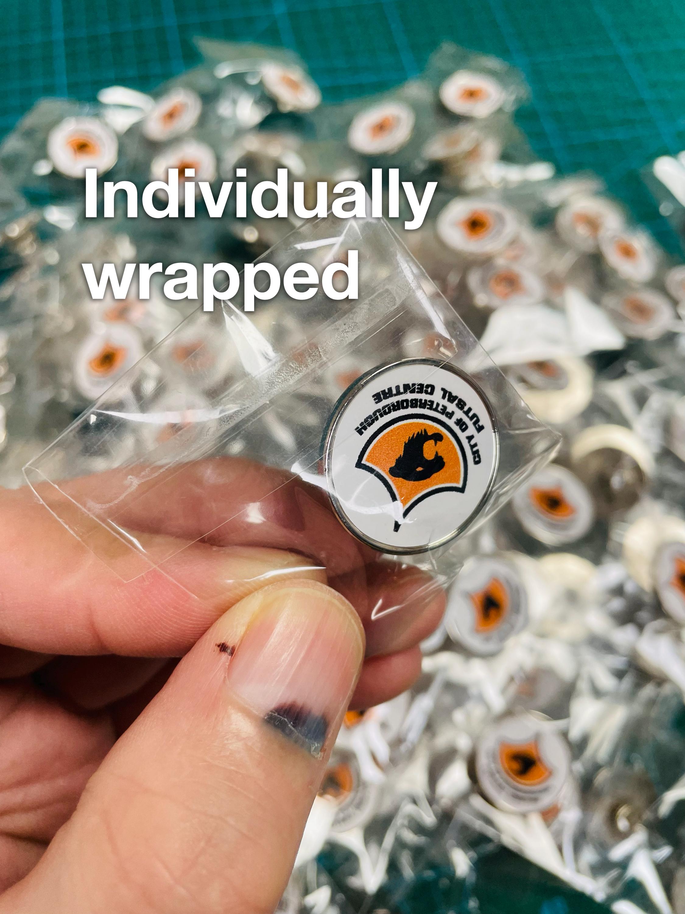 Custom Branding Pin Badges Silver With Personalised Color Logo (25mm ...