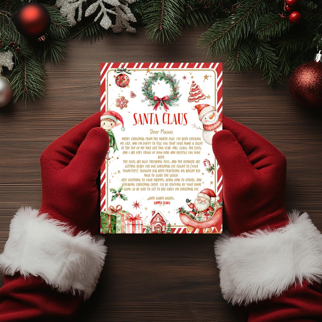 Santa Letter for Kids, Editable Christmas Letter Template, Printable ...
