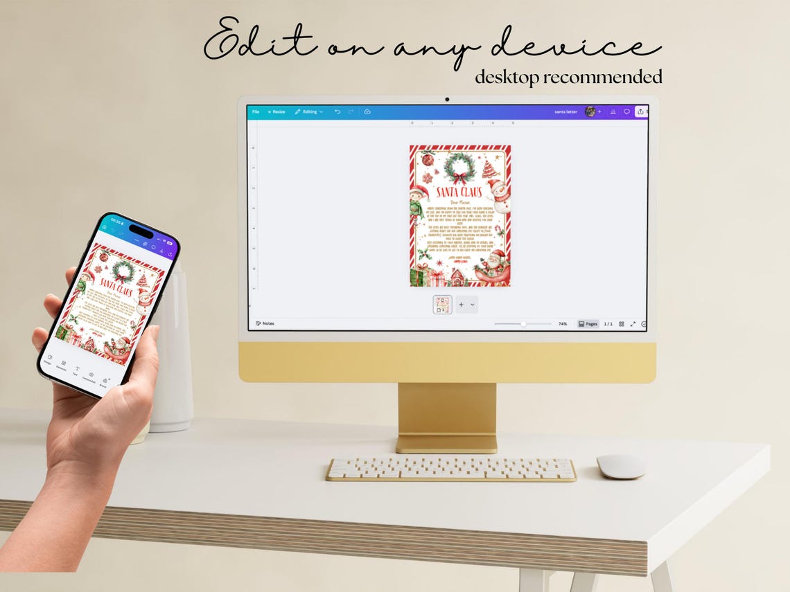 Santa Letter for Kids, Editable Christmas Letter Template, Printable ...