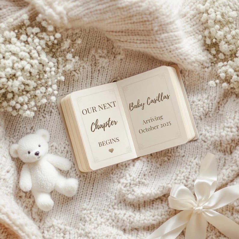 Editable Book Pregnancy Announcement | Boho Announcement | Vintage Book ...
