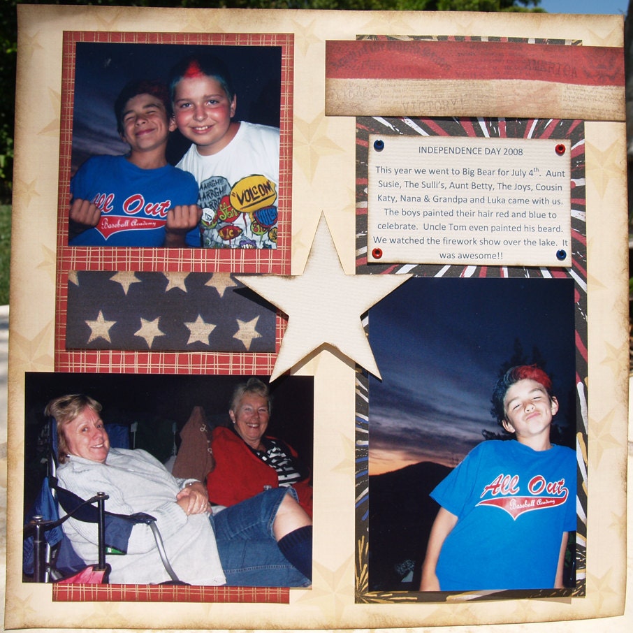 4th of July 2-page Scrapbooking Kit 12x12 - Etsy