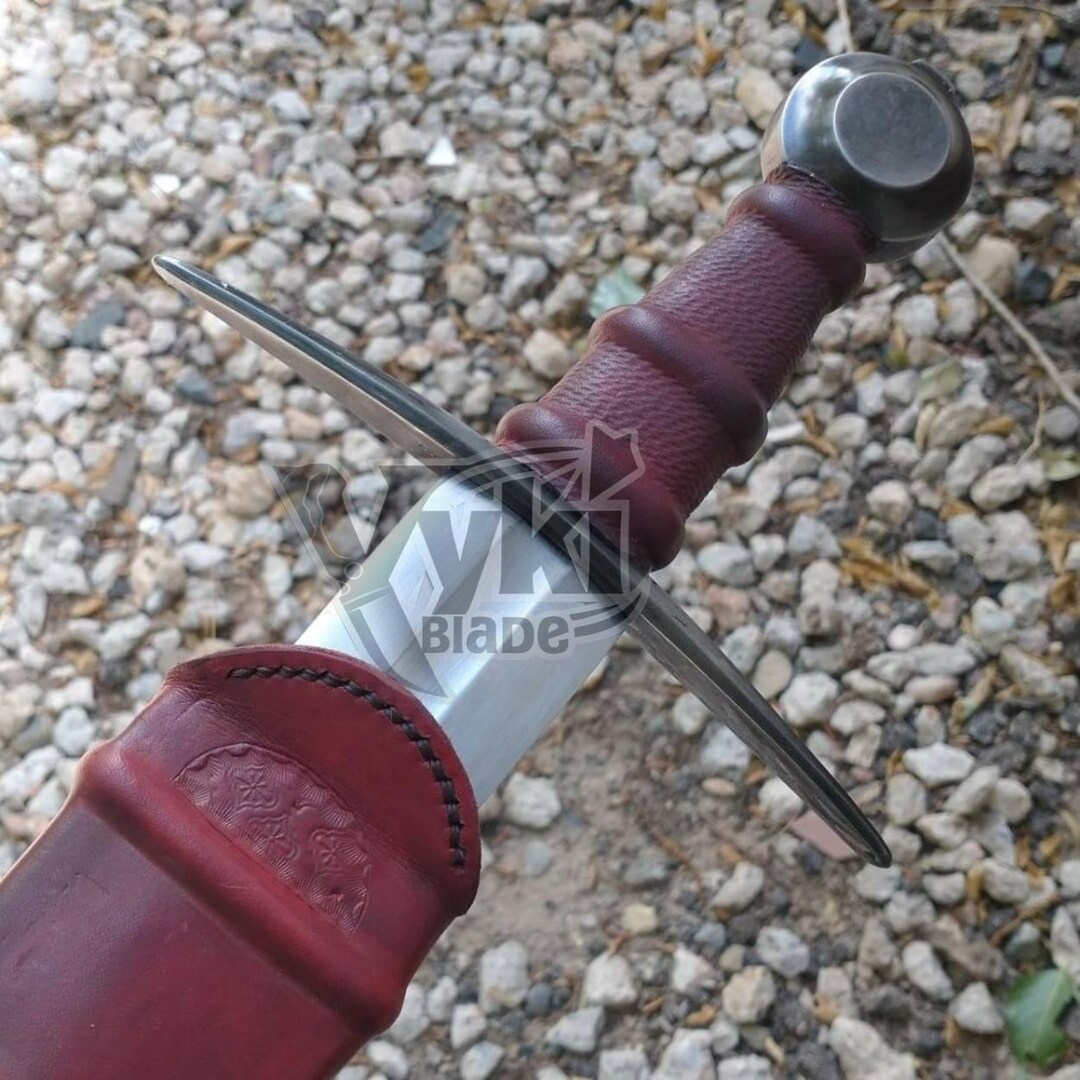 Hand-forged Viking Steel Sword, Maple Grip, Leather Scabbard - Etsy