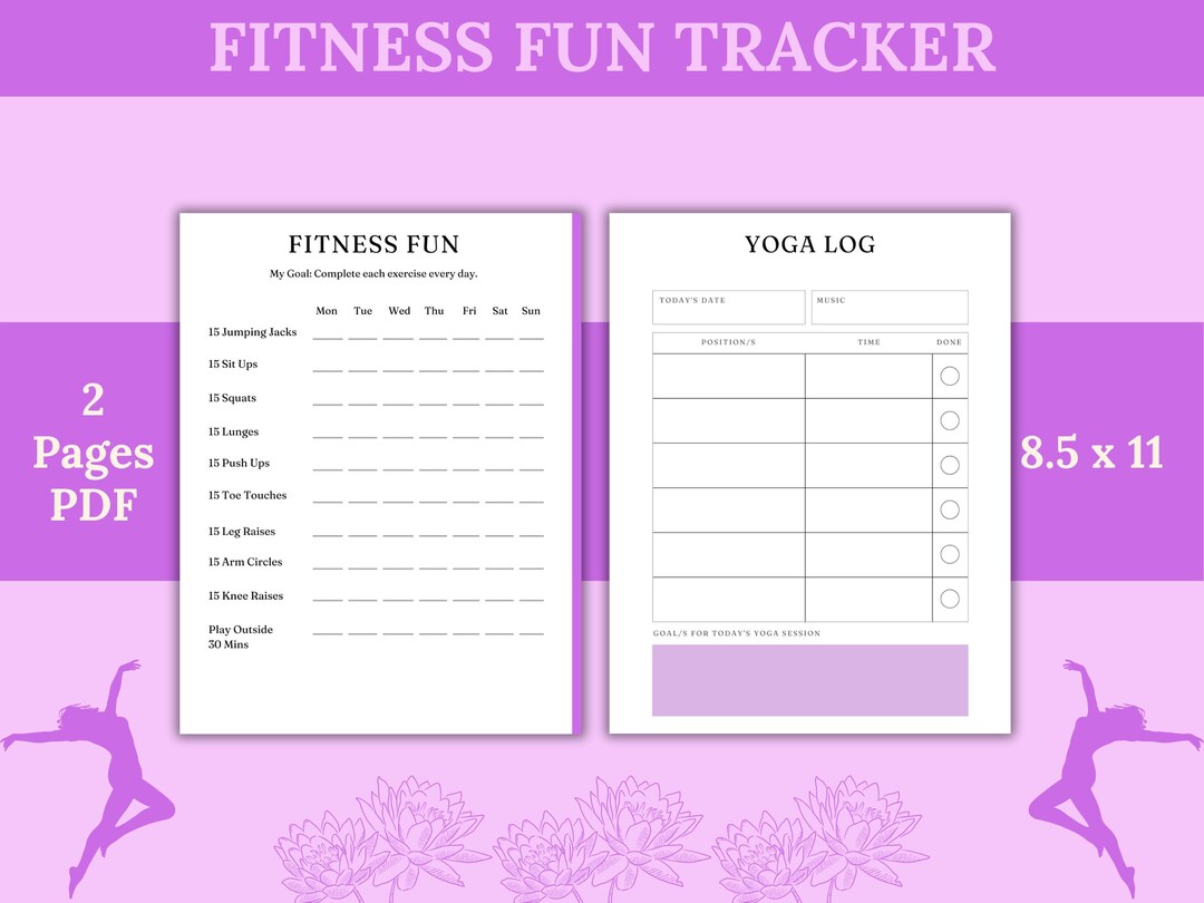Printable Fitness Fun Tracker | Kids & Adults Workout Log | Exercise ...