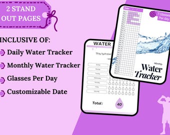 Monthly Water Tracker Printable | Water Tracker | Fitness & Wellness ...