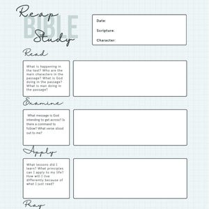 Bible Study, Bible Template, Reap Template, Reap Reflection, Bible ...