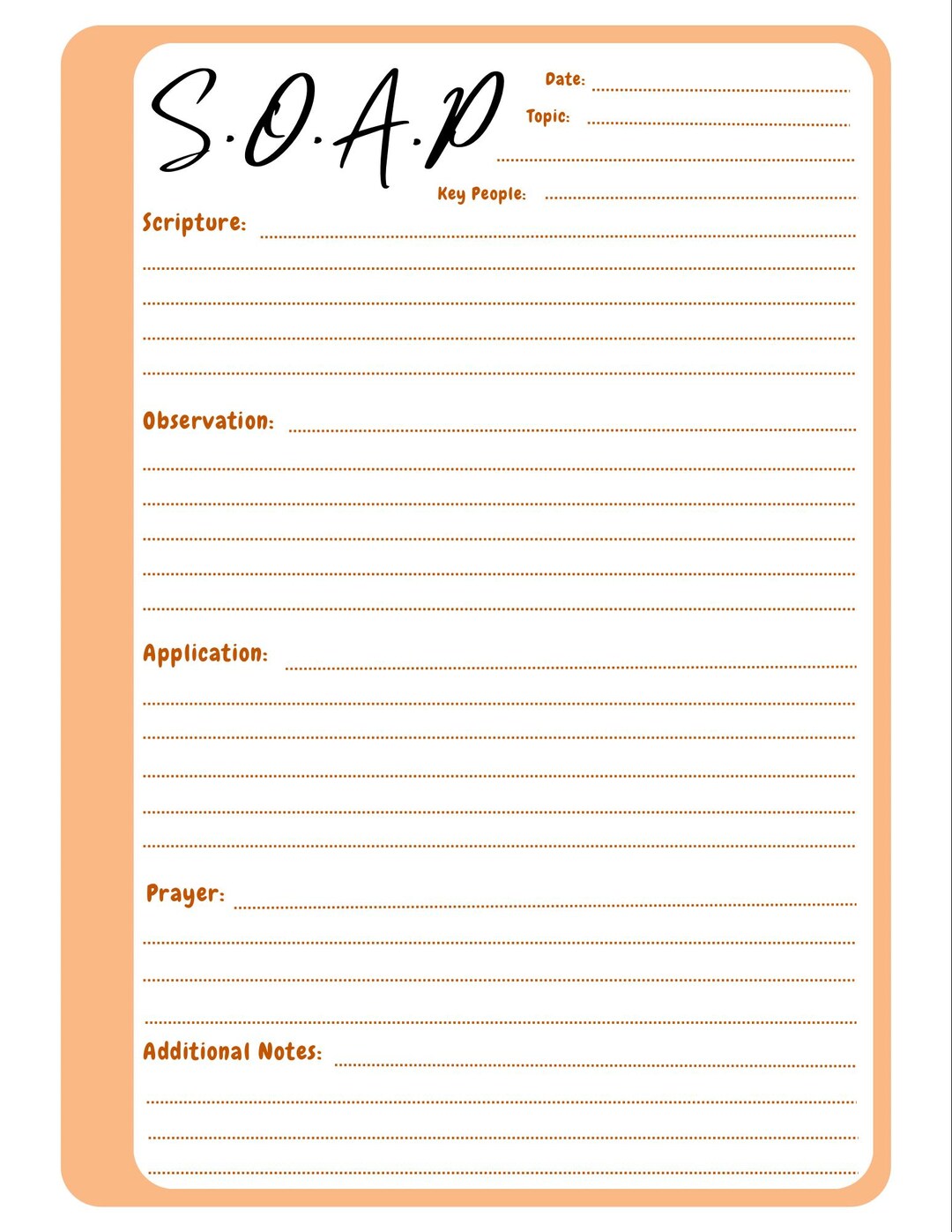 Bible Study, Bible Template, Soap Template, Soap Reflection, Bible ...