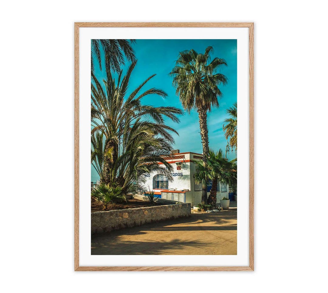 Fine Art Photo Print of Mediterranean Tapas Bar and Palm Trees in the ...
