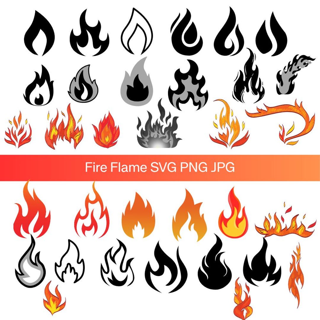 Fire SVG Bundle, Fire Clipart, Fire Svg Files, Fire Flames Svg, Flames ...
