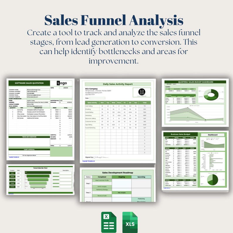 Sales Management Templates Excel & Google Sheets, Sales Funnel, Sales ...