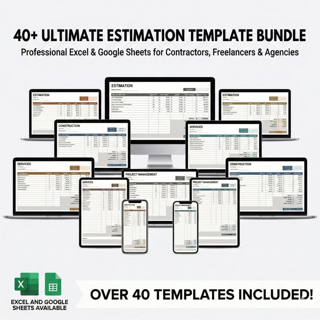 Ultimate Cost Estimation Template Bundle 40+ Spreadsheets ...
