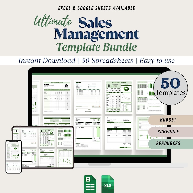 Sales Management Templates Excel & Google Sheets, Sales Funnel, Sales ...