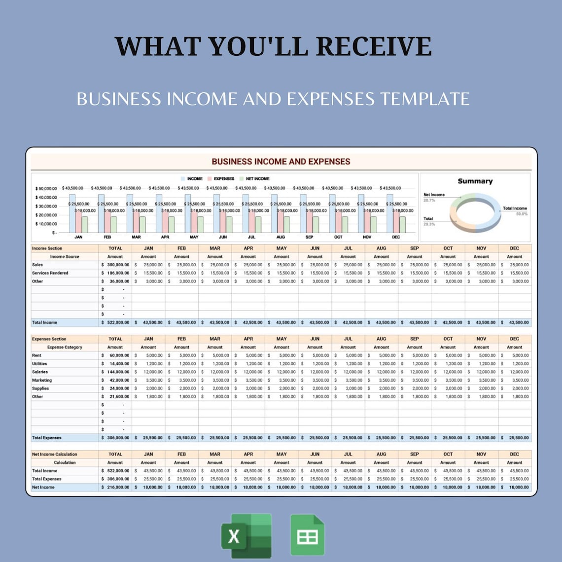 Income Expense Tracker Spreadsheet: Monthly Budget Planner (excel ...