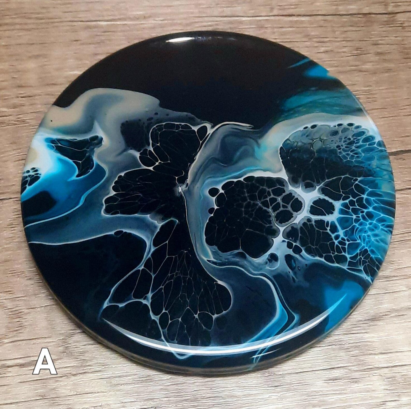 Acrylic Poured Coaster: Fluid Art, Cork Base, Resin Finish - Etsy