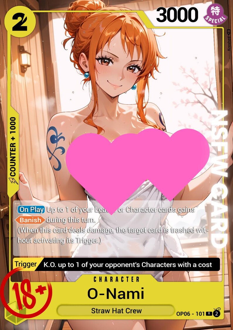 O Nami OP06-101 Nsfw Foil Proxy Card - Etsy