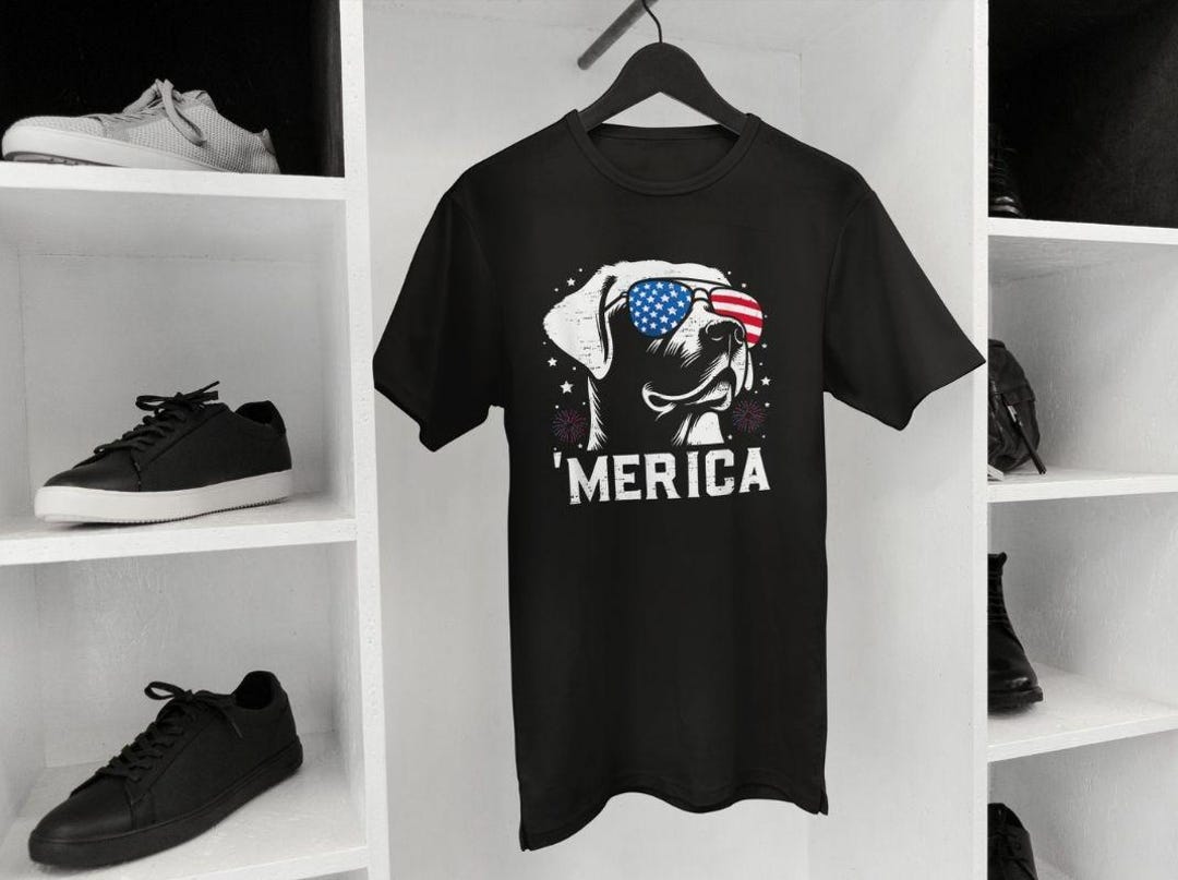 Merica Labrador Retriever - Patriotic Dog With US Flag - Independence ...