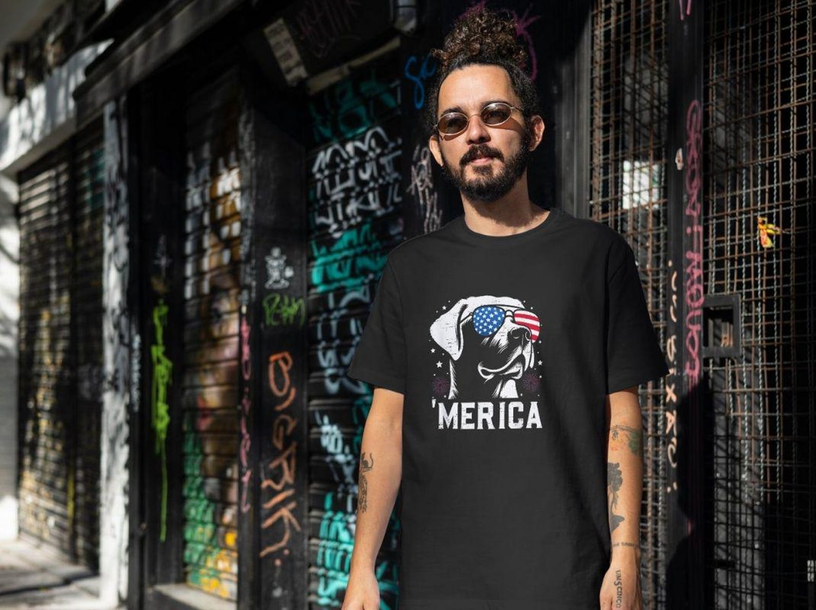 Merica Labrador Retriever - Patriotic Dog With US Flag - Independence ...