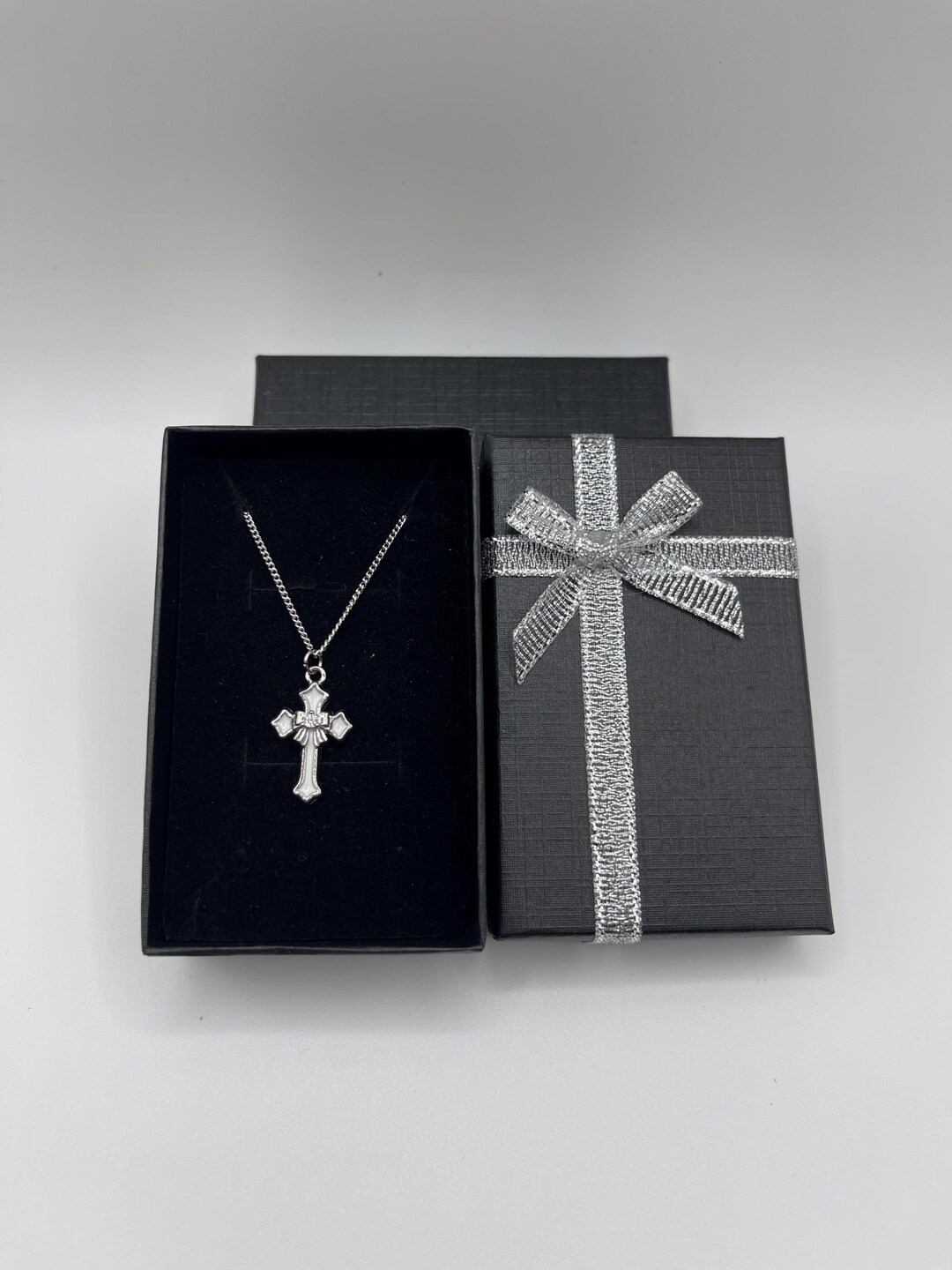Silver Gothic Cross Pendant Necklace: Surgical Steel Unisex Jewelry - Etsy